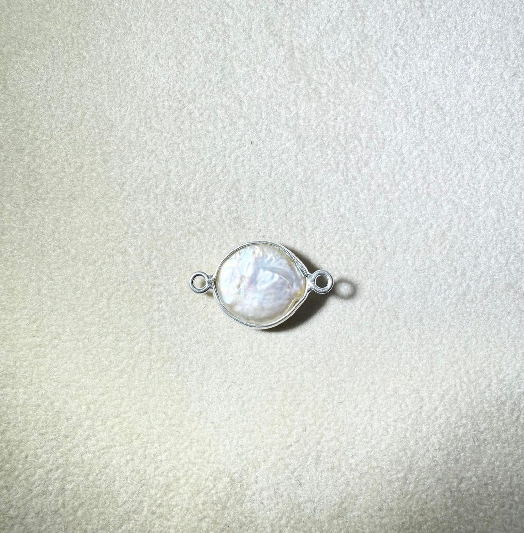 12mm Freshwater Pearl Connector Charm: 14K Gold Plated Jewelry Supply ...
