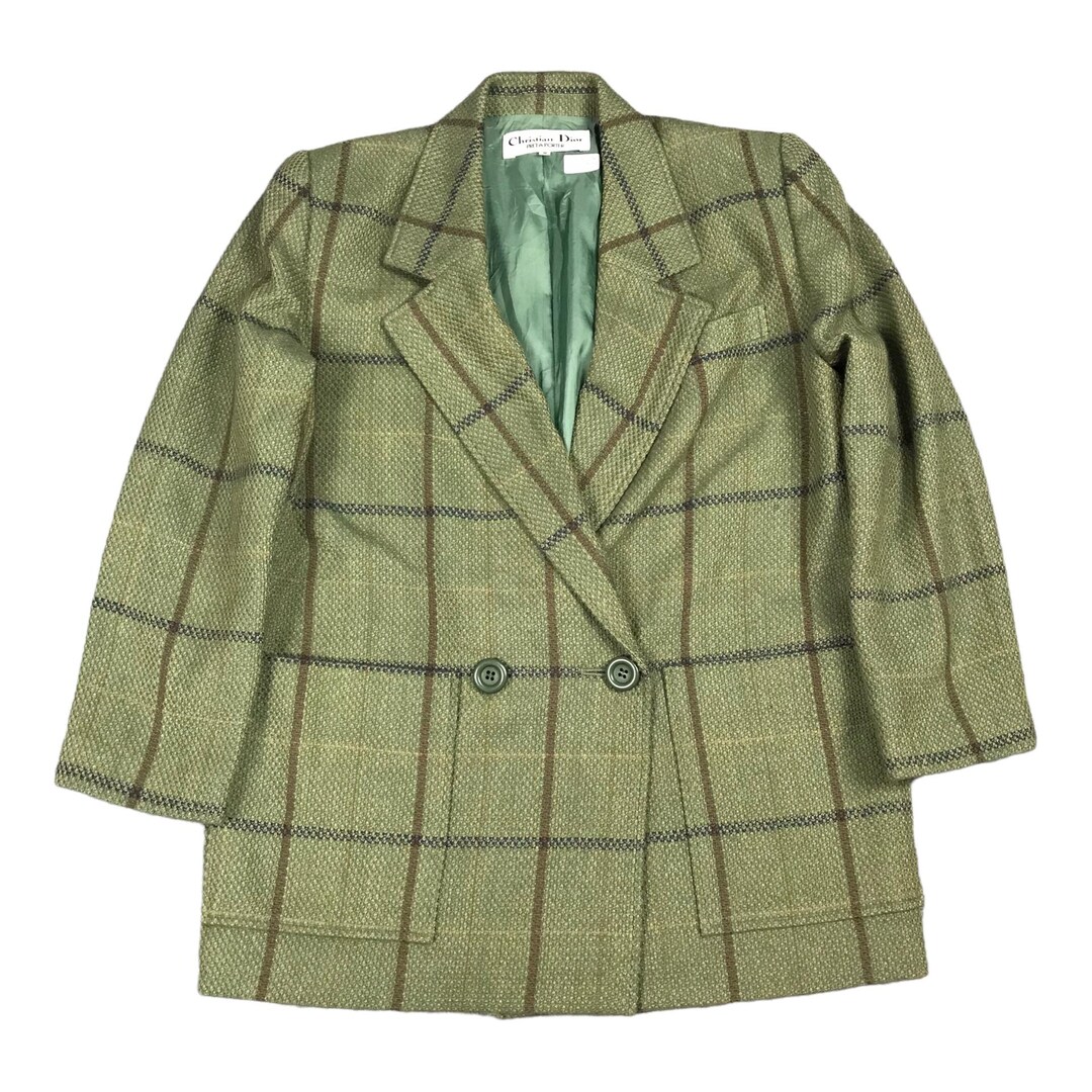 Vintage Christian Dior Wool Flannel Design Double Breasted Woman Blazer ...