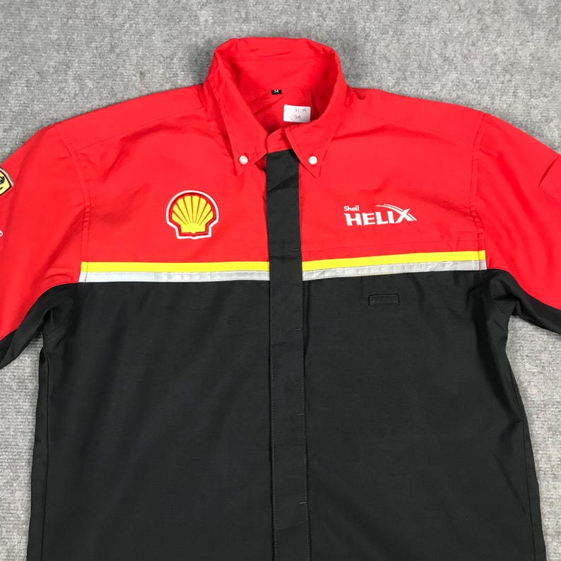 Vintage Shell Helix Oil Brand Racing Style Button up Shirt Japan ...