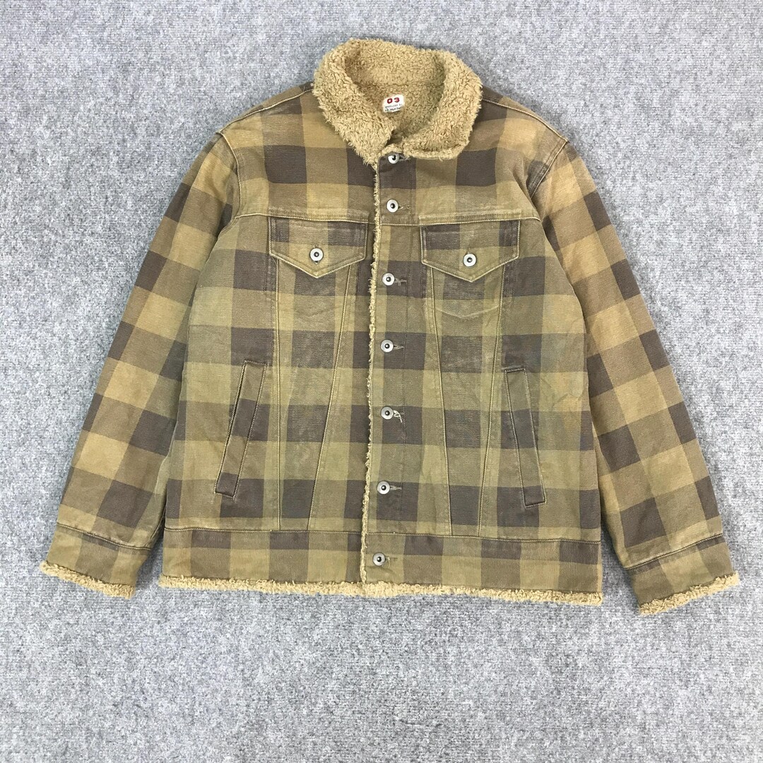 Vintage Sky Walk Ranch Japanese Brand Sherpa Tartan Button Jacket - Etsy