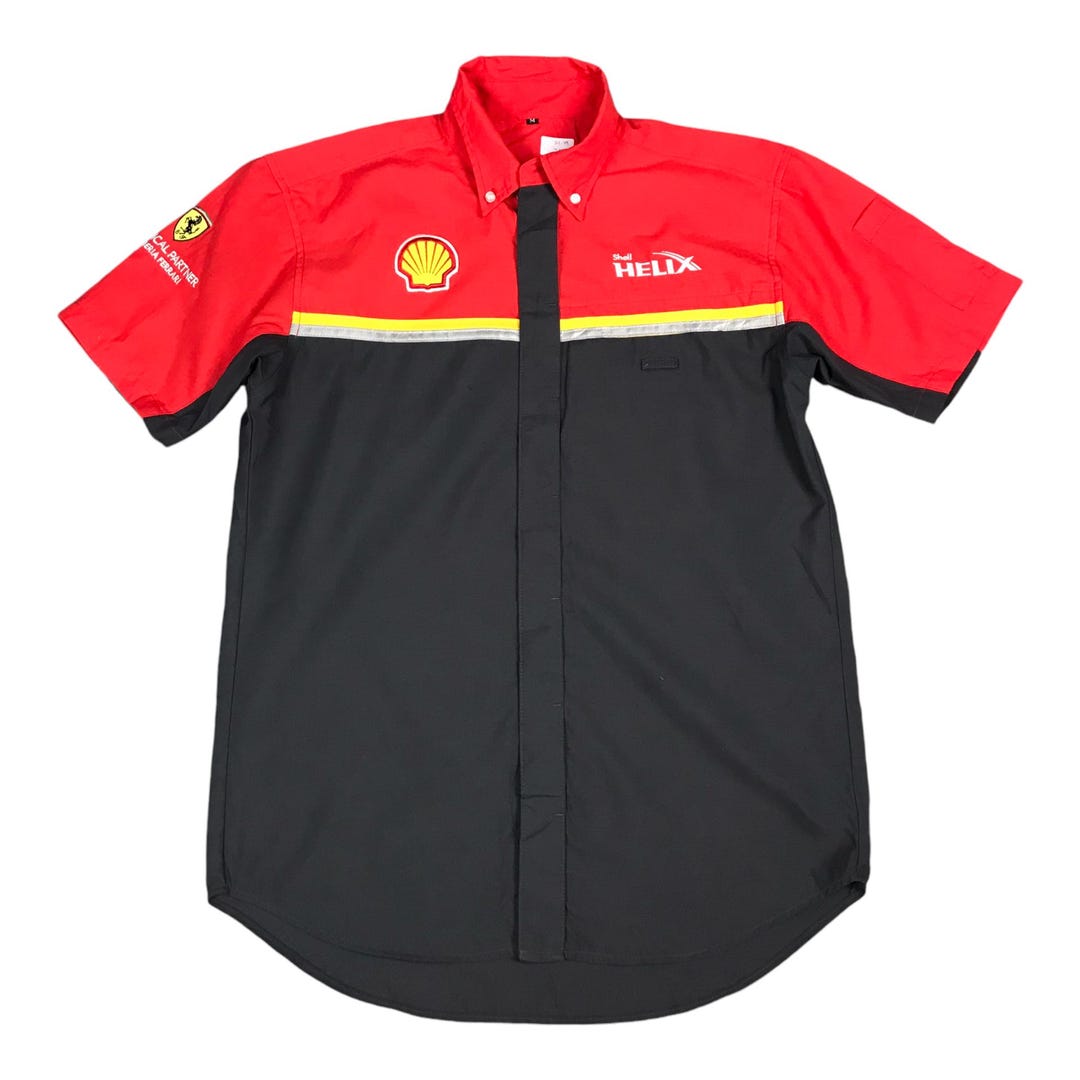 Vintage Shell Helix Oil Brand Racing Style Button up Shirt Japan ...