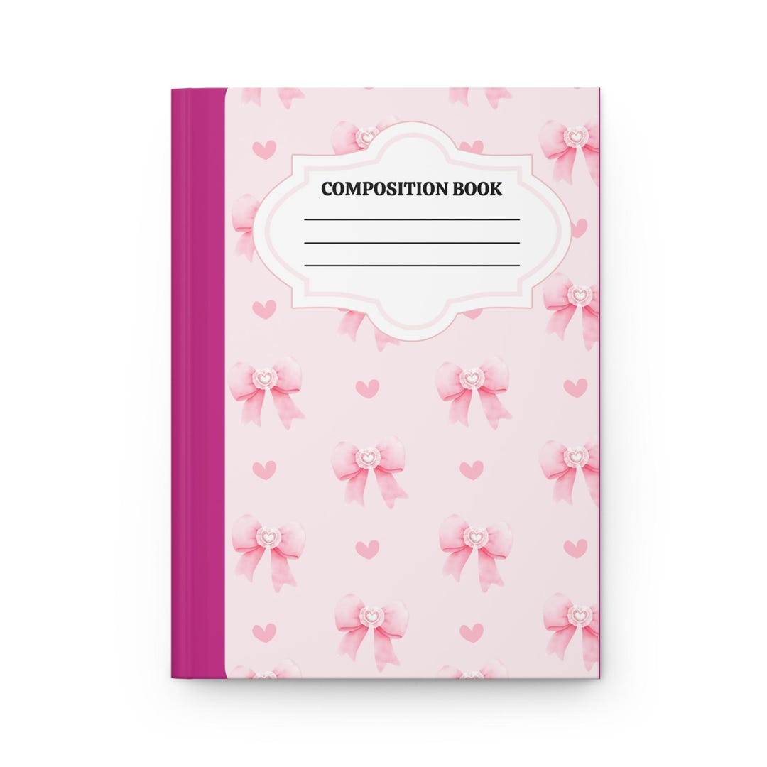 Cute Pink Bows Composition Journal,coquette Style,pink and Bows Journal ...