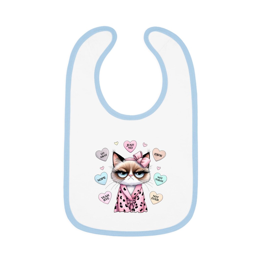 Sassy Cranky Cat Bib for Baby Girls,angry Valentines Sayings,baby Girl ...