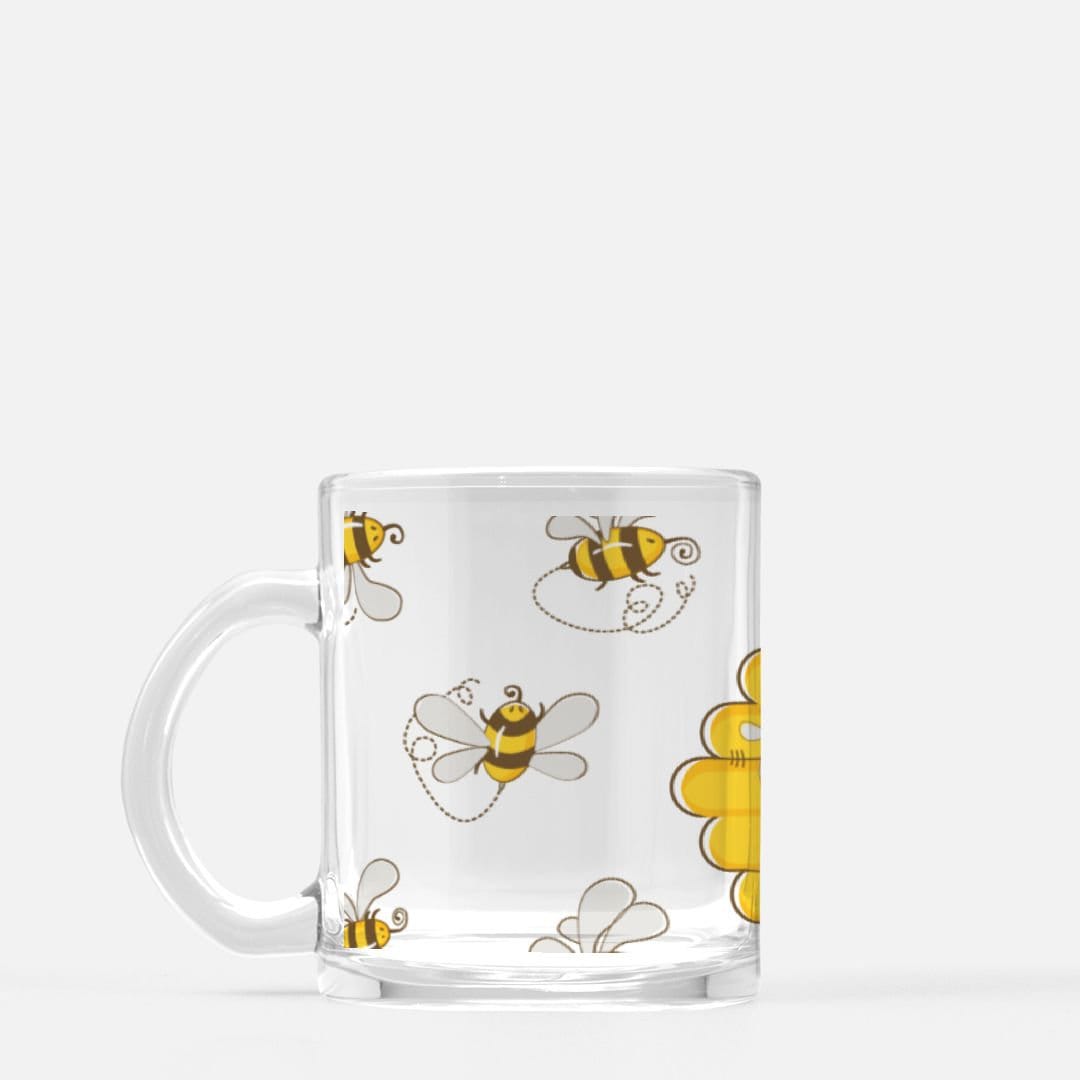 Bee Mug Glass,summer Mug,spring,cute Bee Glass,summer Bee Hive,fun ...
