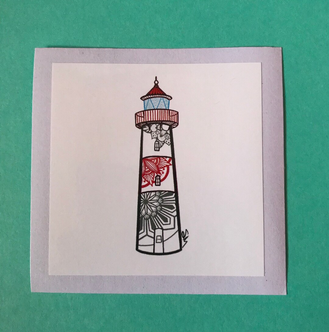 Lighthouse Mandala Sticker - Etsy
