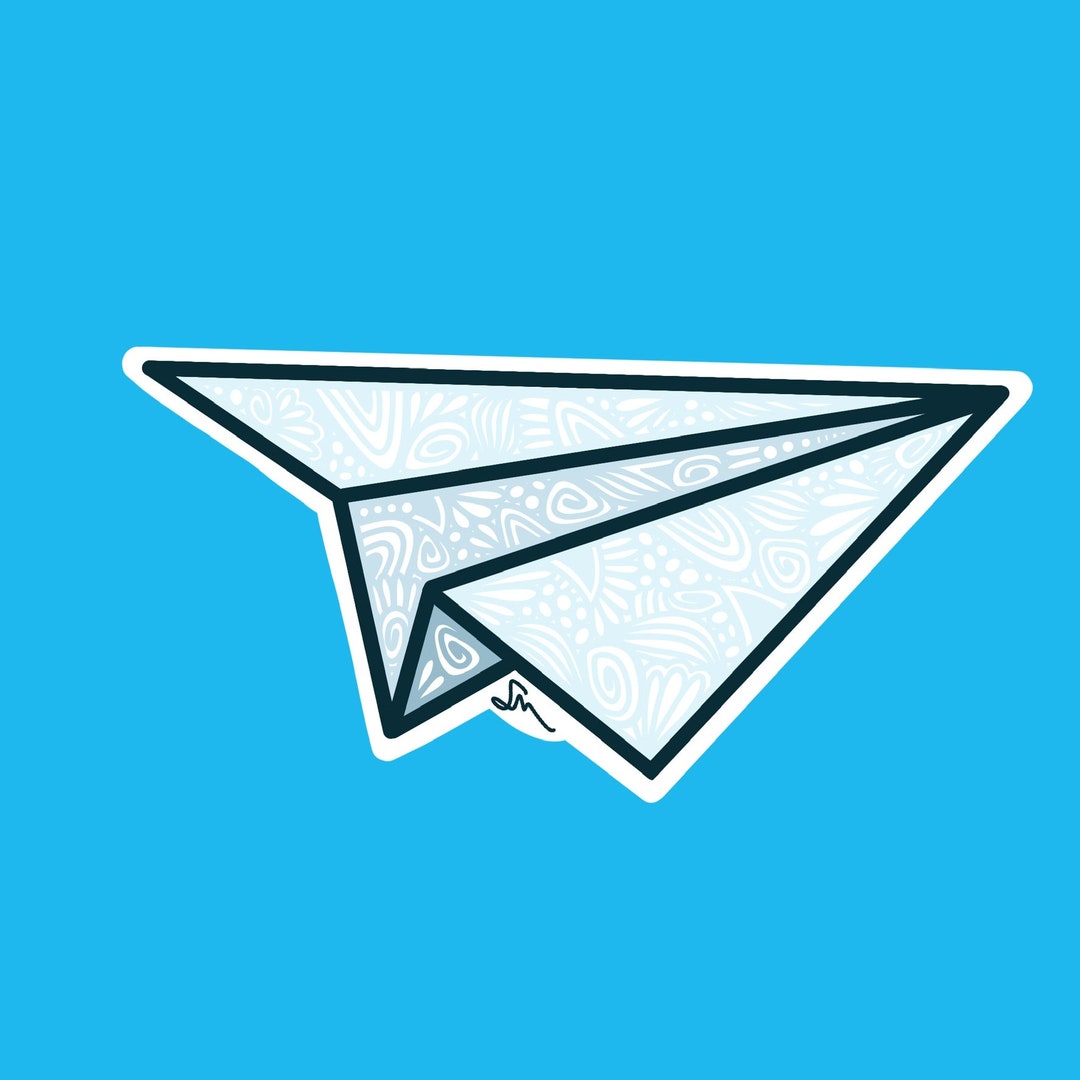 Paper Airplane Sticker - Etsy