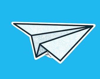 Sticker Sheet paper Airplane - Etsy