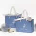 Dusty Blue Gift Paper Bag With White Satin Bow, Jewelry Shopping Bag ...