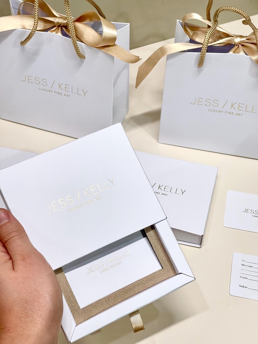 White Slide Box for Gift Certificate in Custom Size Box 5.2x7.8x1in ...