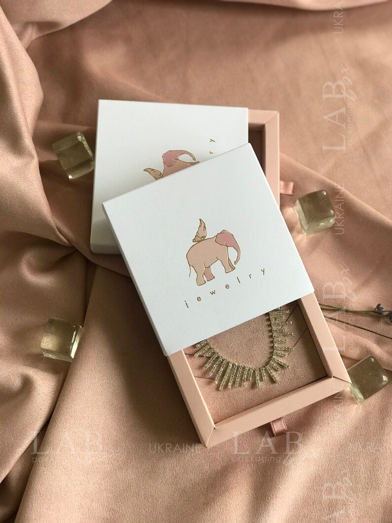 Custom Boxes for Packaging With Logo , Small Pale Pink Jewelry Box With ...
