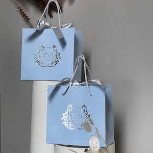 50pcs Light Blue Bridal Boutique Packaging | Skincare Packaging Bag ...