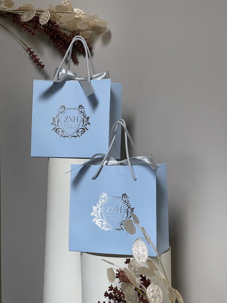 50pcs Light Blue Bridal Boutique Packaging | Skincare Packaging Bag ...