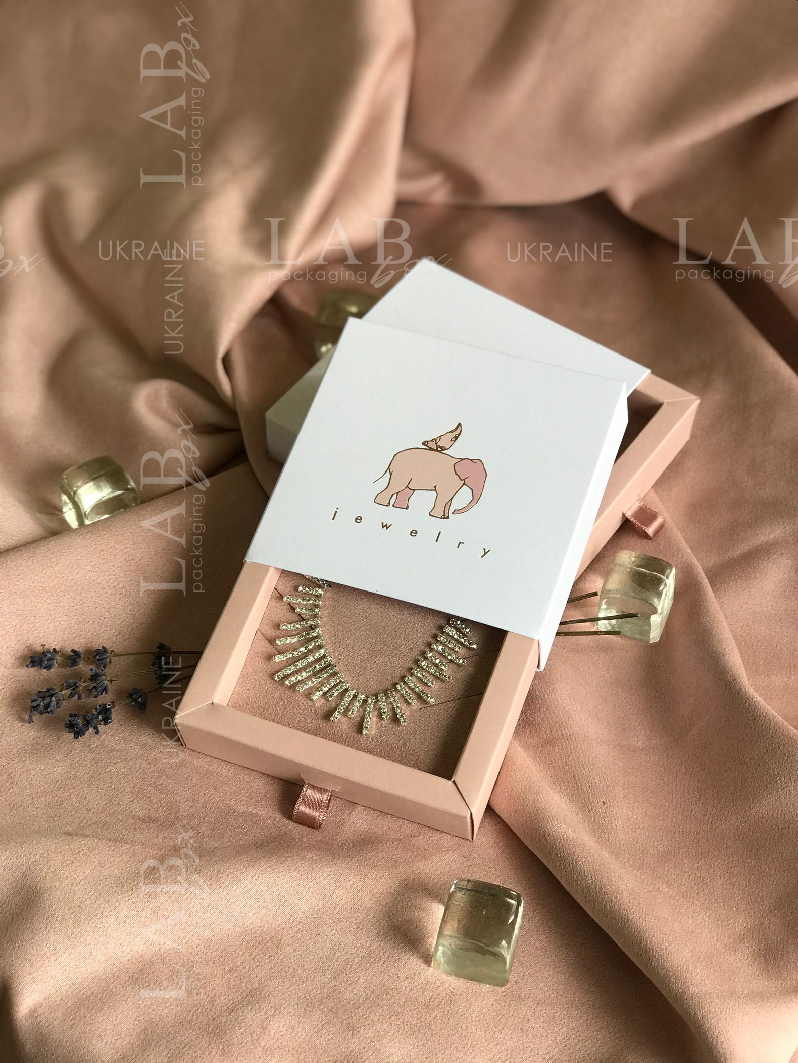 Custom Boxes for Packaging With Logo , Small Pale Pink Jewelry Box With ...