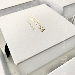 Tiny White and Gold Ring Box , Gift Jewelry Small Slide Box , Drawer ...