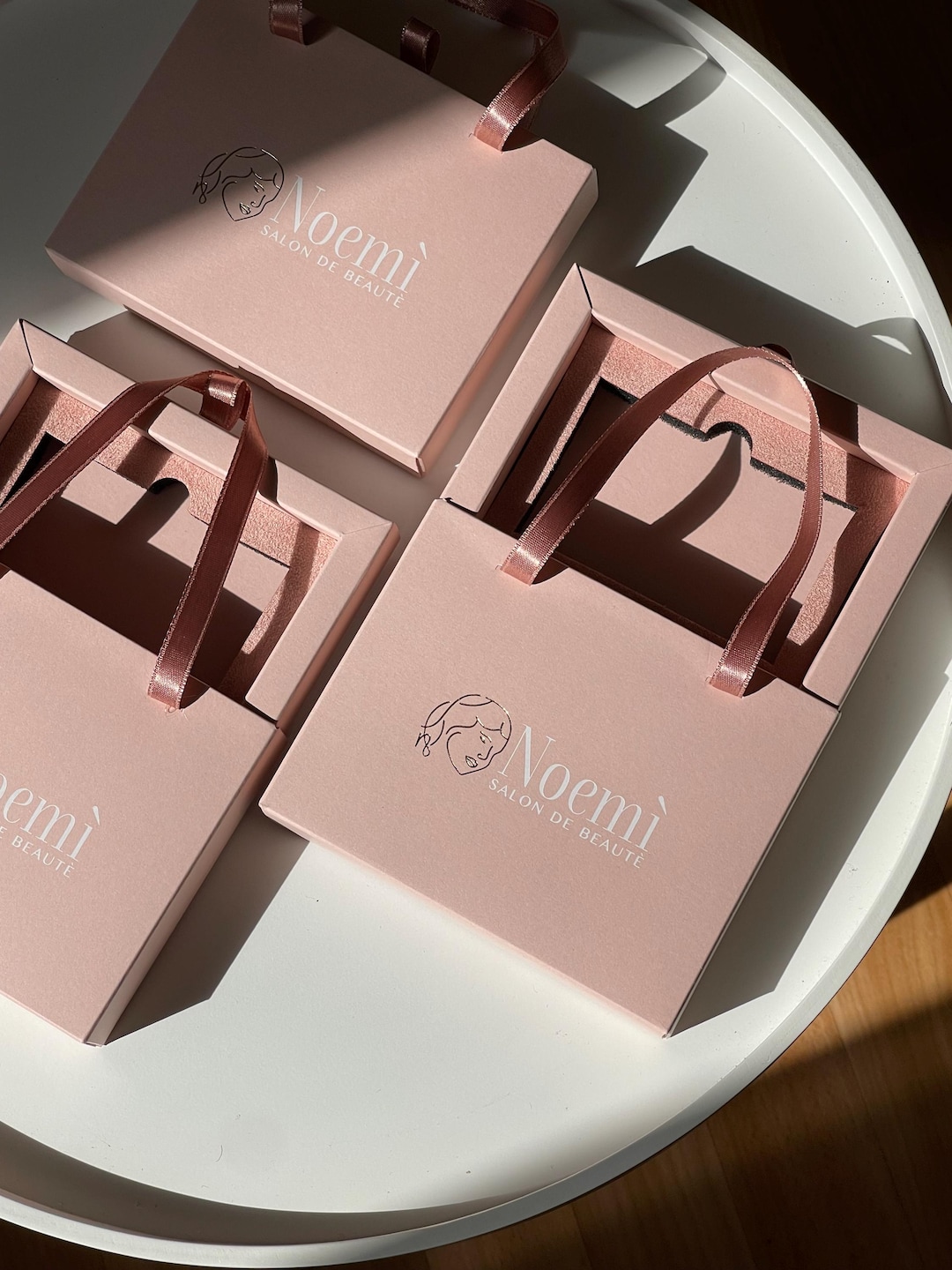 100pcs Personalized Confectionery Powder Pink Gift Certificate Satin ...