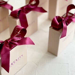 Custom Powder Beige Small Jewelry Boxes for Packaging With Ribbon Bow ...