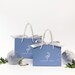 Dusty Blue Gift Paper Bag With White Satin Bow, Jewelry Shopping Bag ...