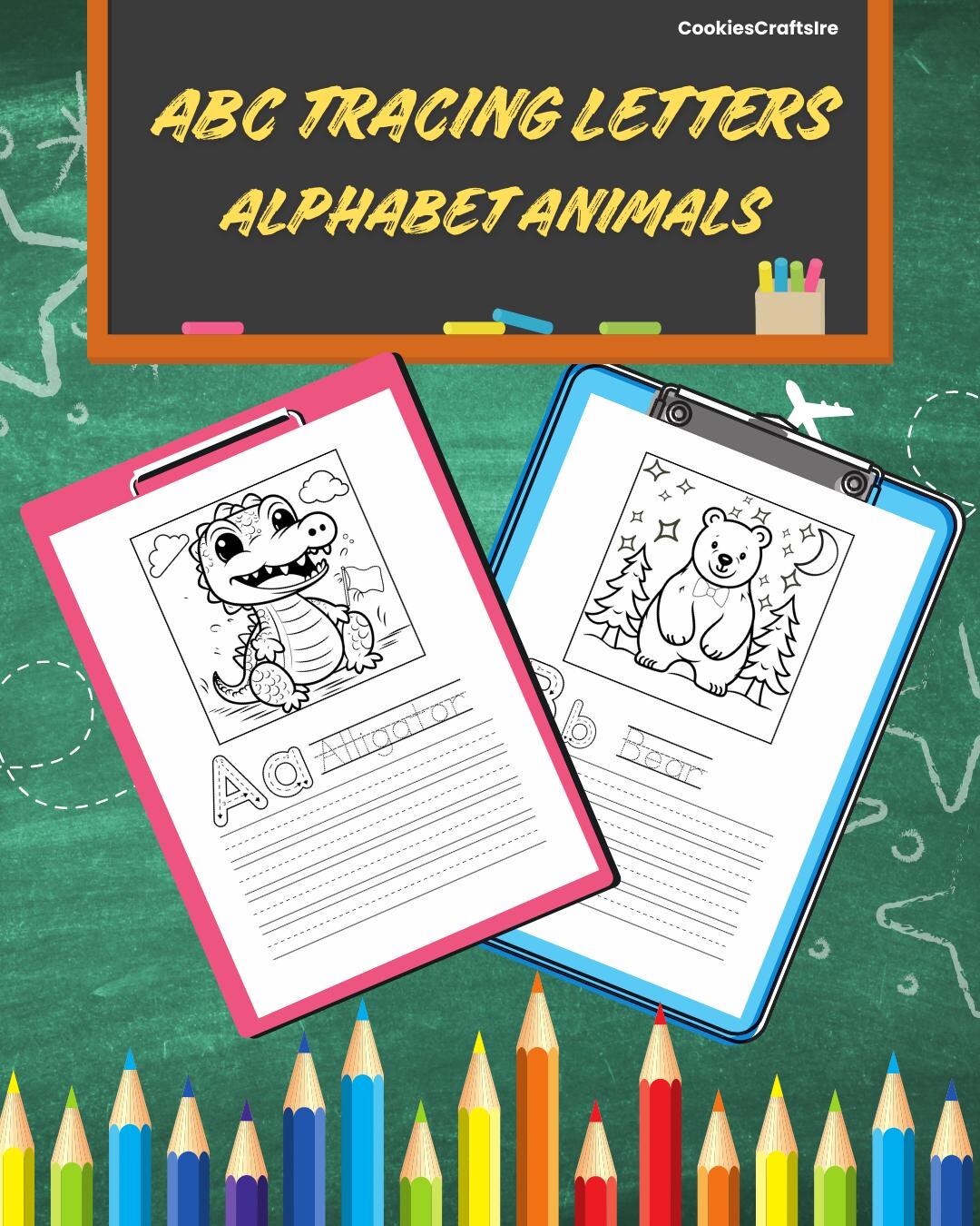 ABC Alphabet Tracing Animal Letters, Printable Worksheet, Colouring ...