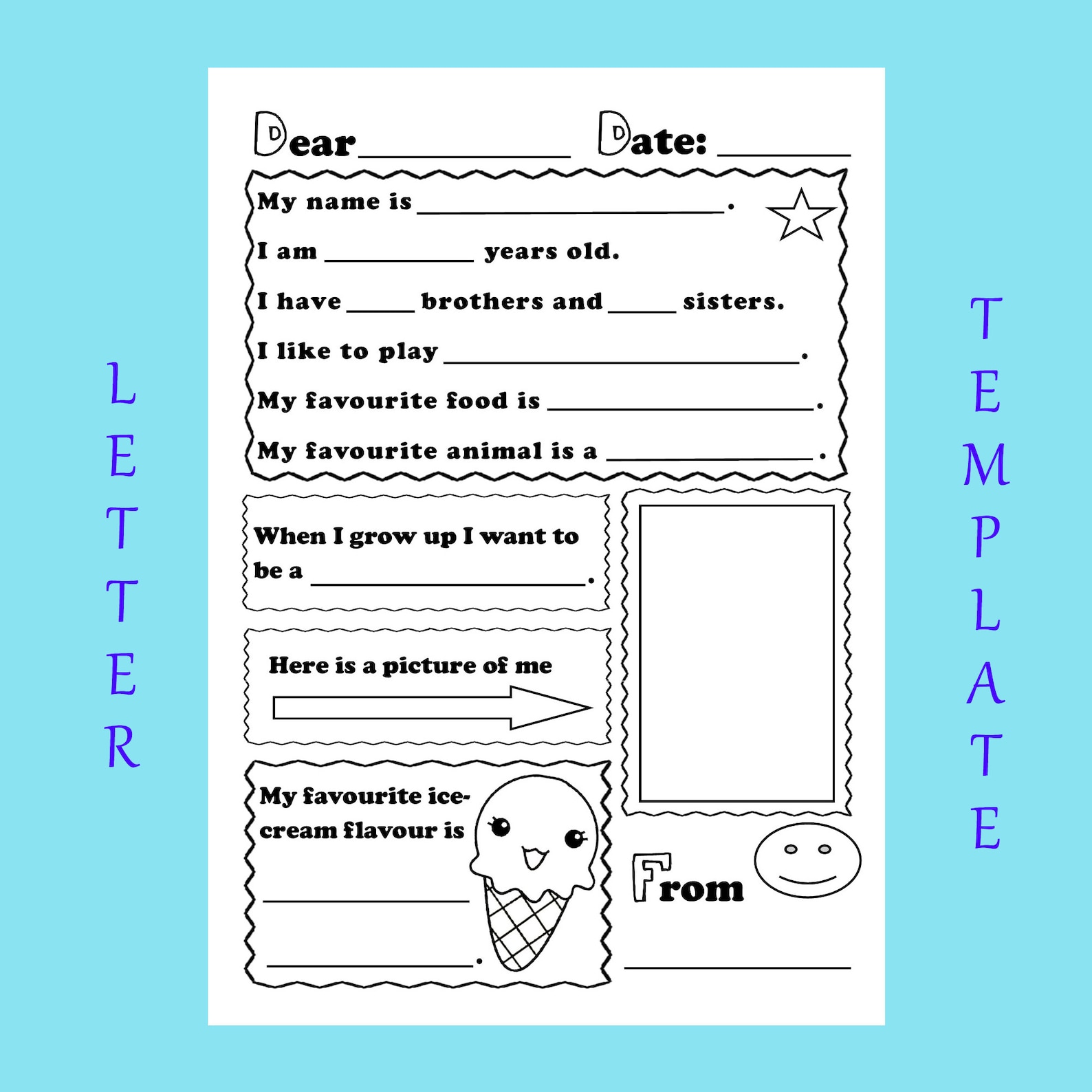 Pen Pal Letter Writing Starter Activity Pack for Kids - Etsy