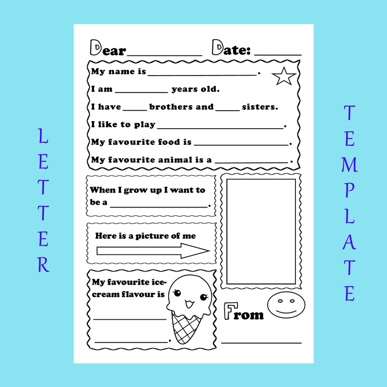 Pen Pal Letter Writing Starter Activity Pack for Kids - Etsy