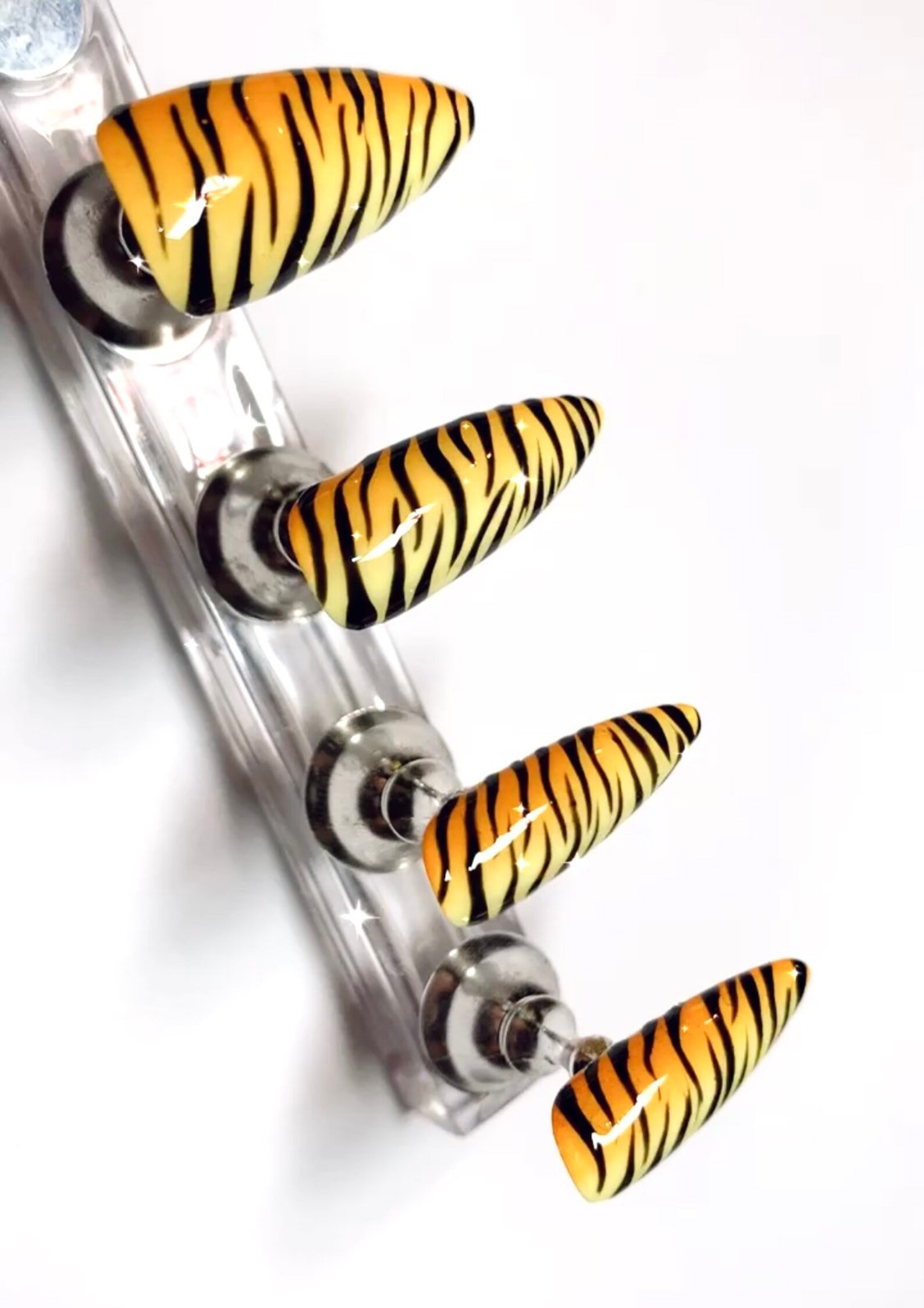 Tiger Yellow Press on Nails Handmade 10pcs - Etsy