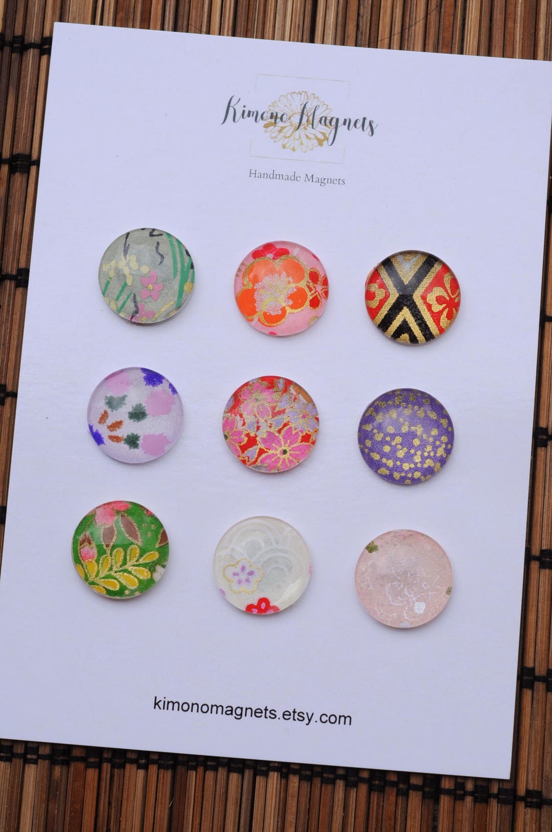 Japanese Glass Fridge Magnets - Japanese Origami - 20mm Round Glass ...