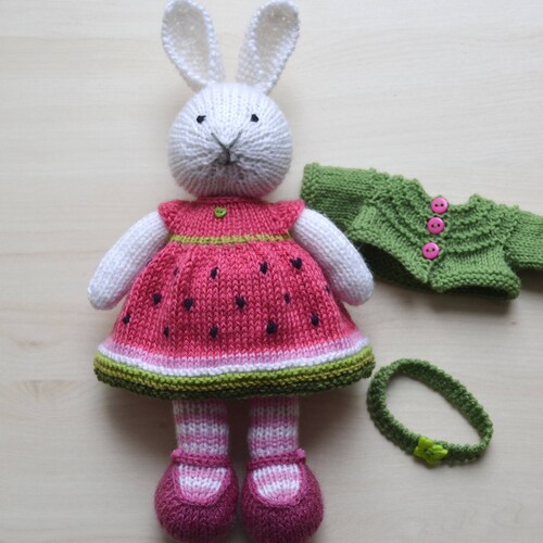 Hand Knitted Animal in Changeable Suit - Etsy