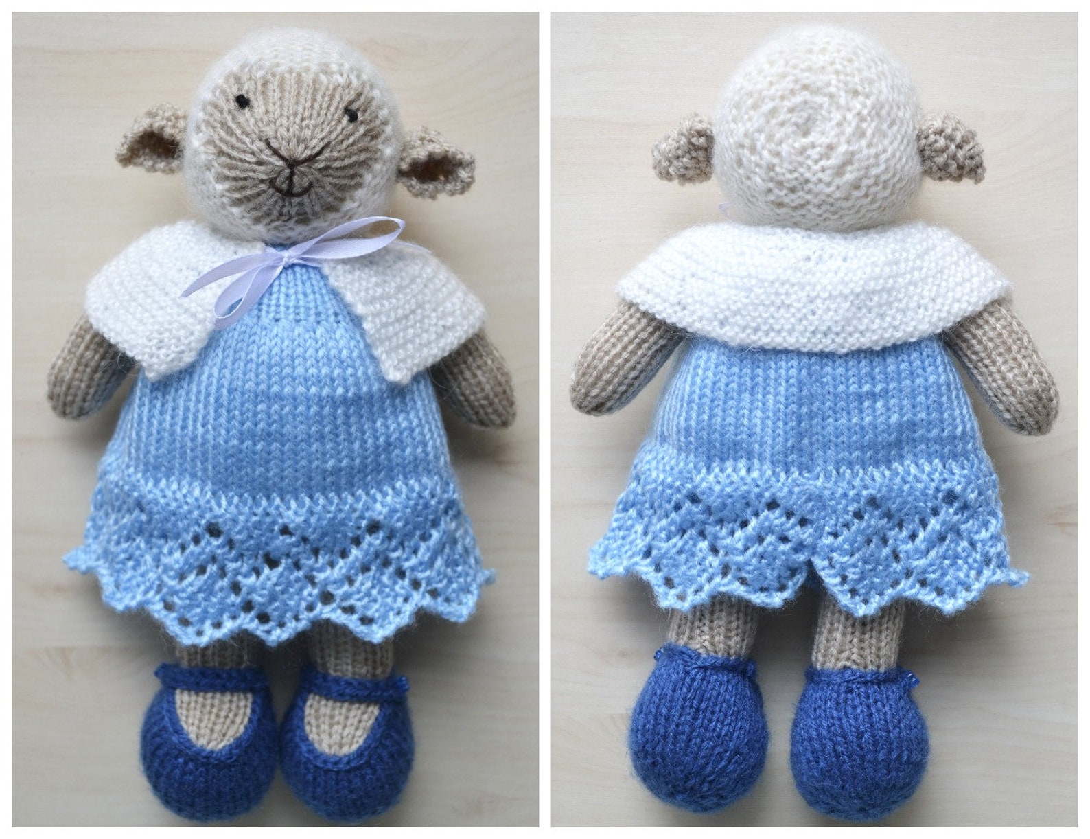 Knitted Sheep With Outfit Hand Knit Sheep Girl Set Soft Toy - Etsy