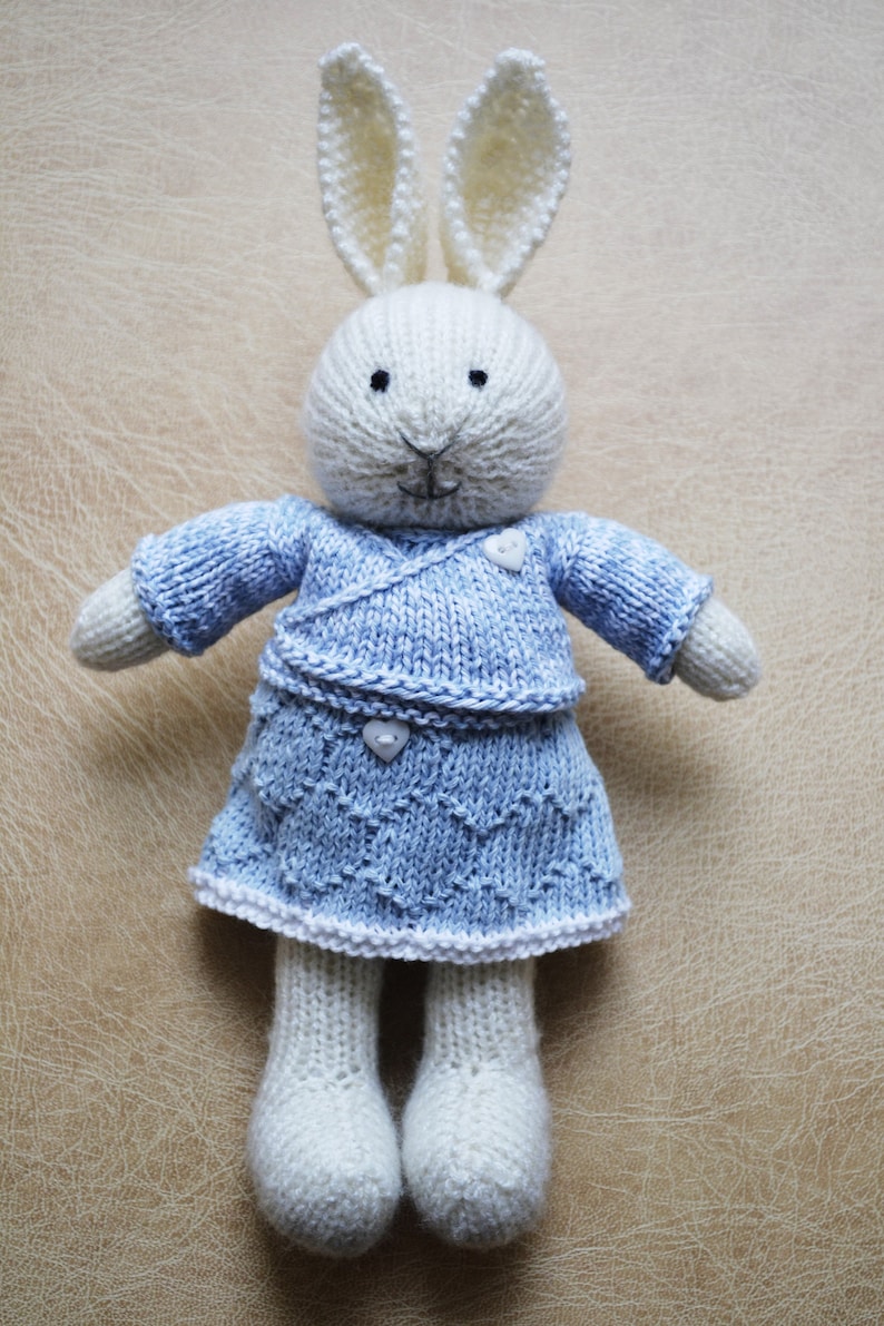 Hand Knit Bunny Girl Cute Knitted Little Bunny Doll Cotton - Etsy