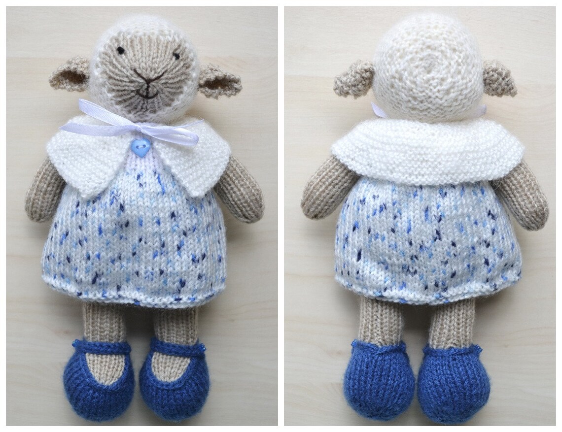 Knitted Sheep With Outfit Hand Knit Sheep Girl Set Soft Toy - Etsy