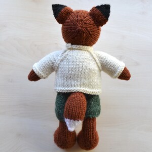 Knitted Fox Boy Set in Suit Hand Knit Stuffed Clothed Animal Fox Boy ...