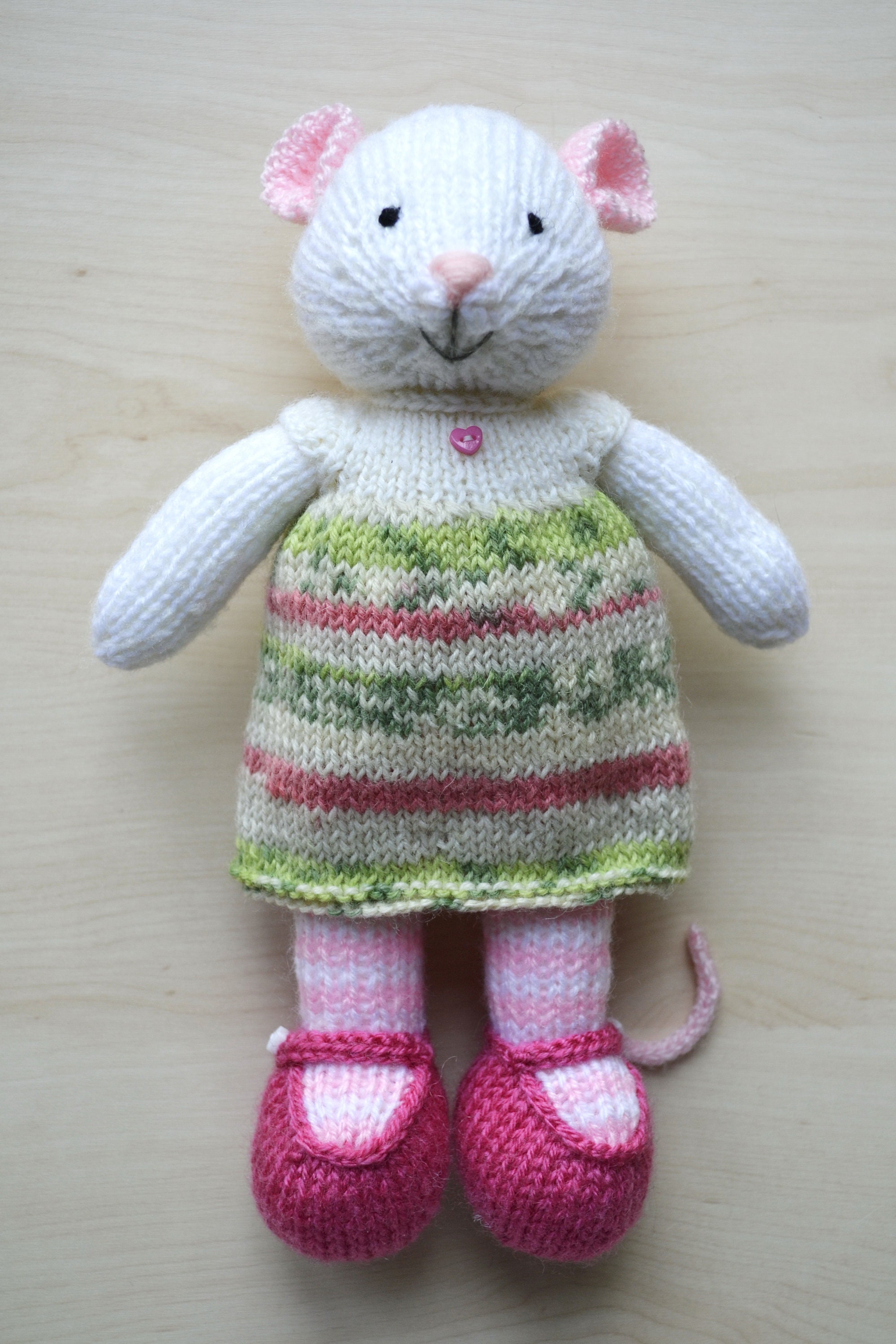 Hand Knit Mouse Girl Doll Knitted Toy Cute Soft Toy Mouse in | Etsy