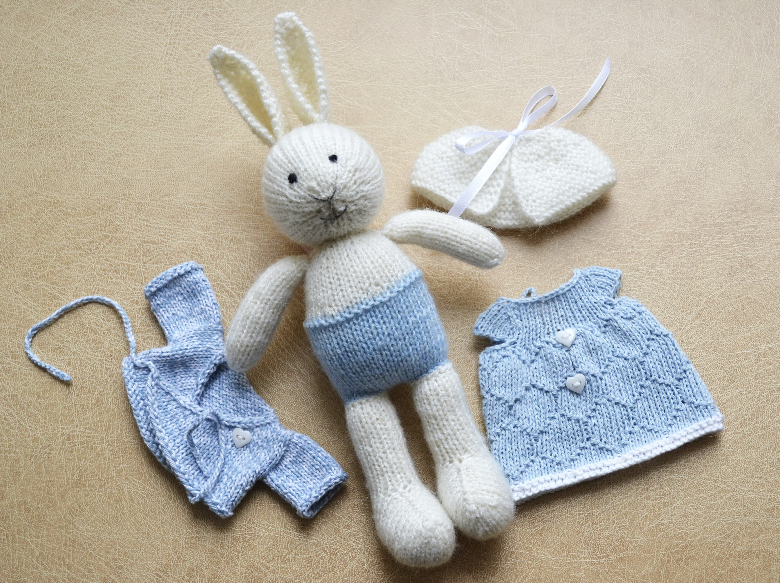 Hand Knit Bunny Girl Cute Knitted Little Bunny Doll Cotton | Etsy