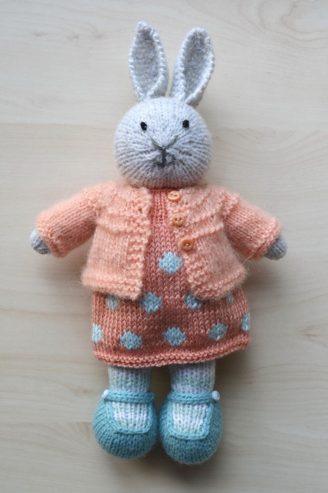 Knitted Bunny With Outfit Hand Knit Bunny Girl Set Soft Toy - Etsy