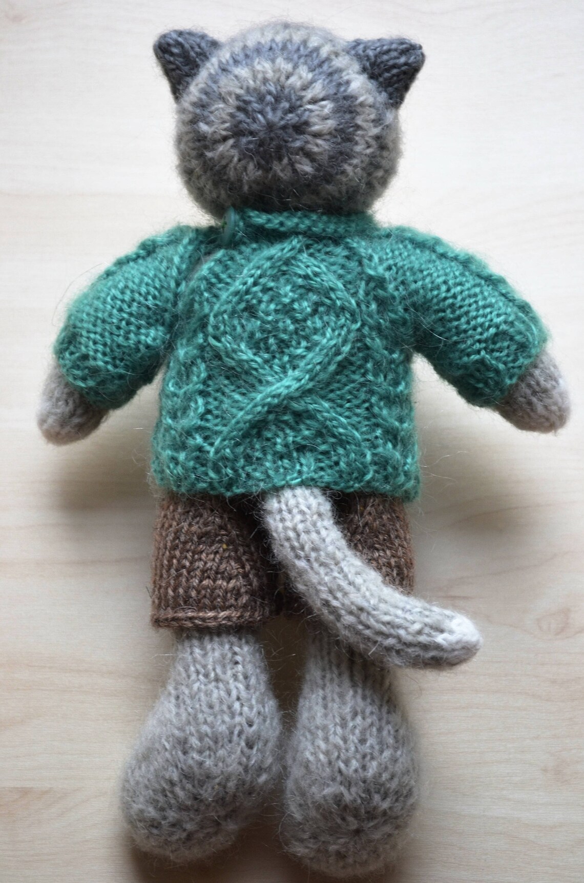 Knitted Cat Boy Hand Knit Cute Cat Doll for Boys Gift Soft Collectable ...