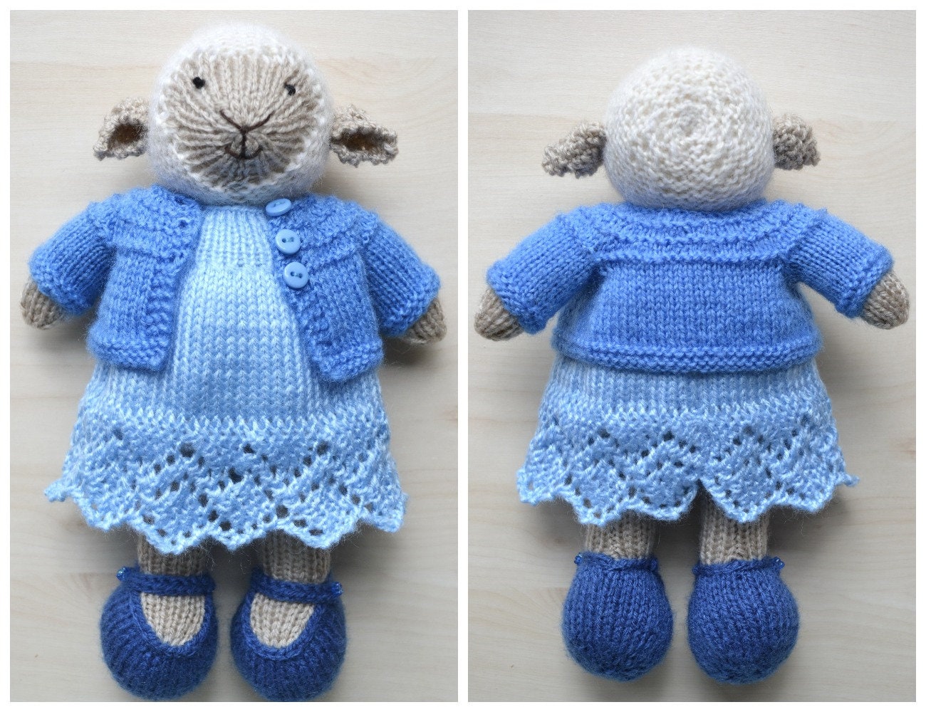 Knitted Sheep with Outfit Hand Knit Sheep Girl Set Soft Toy | Etsy