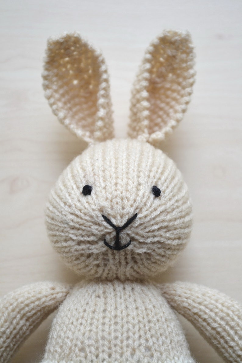 Hand Knit Bunny Girl Cute Knitted Little Bunny Doll Cotton | Etsy