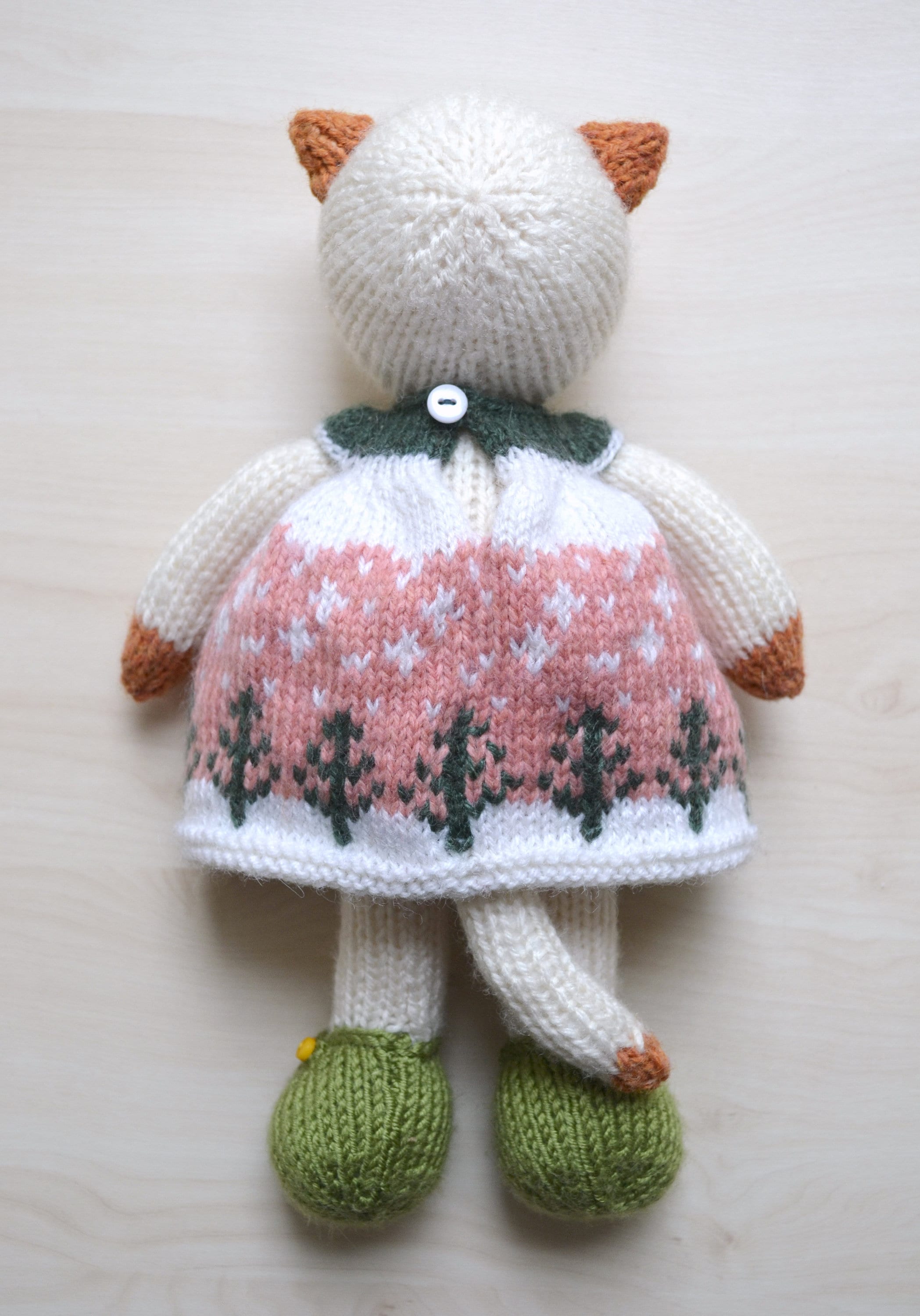 Hand Knit Cat Girl in Dress Cute Knitted Toy Cat Girl Doll | Etsy