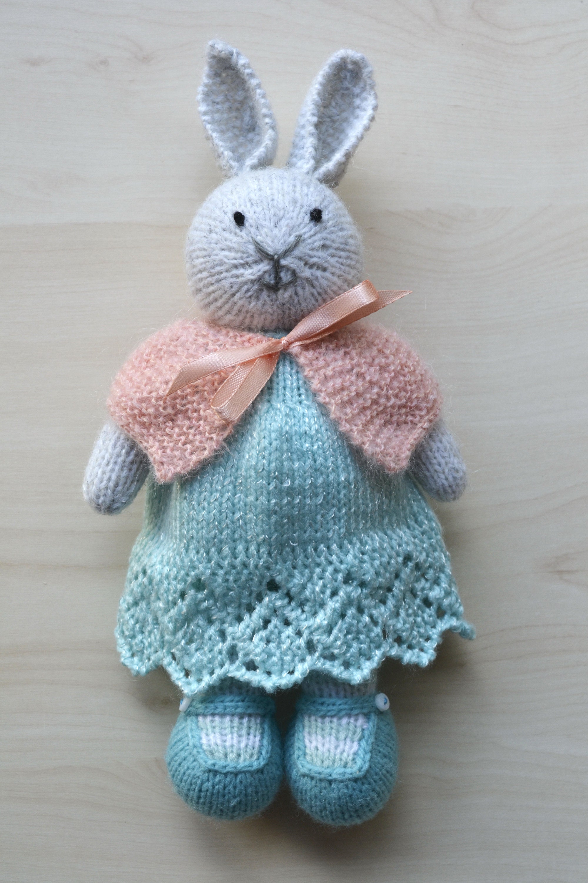 Knitted Bunny with Outfit Hand Knit Bunny Girl Set Soft Toy | Etsy