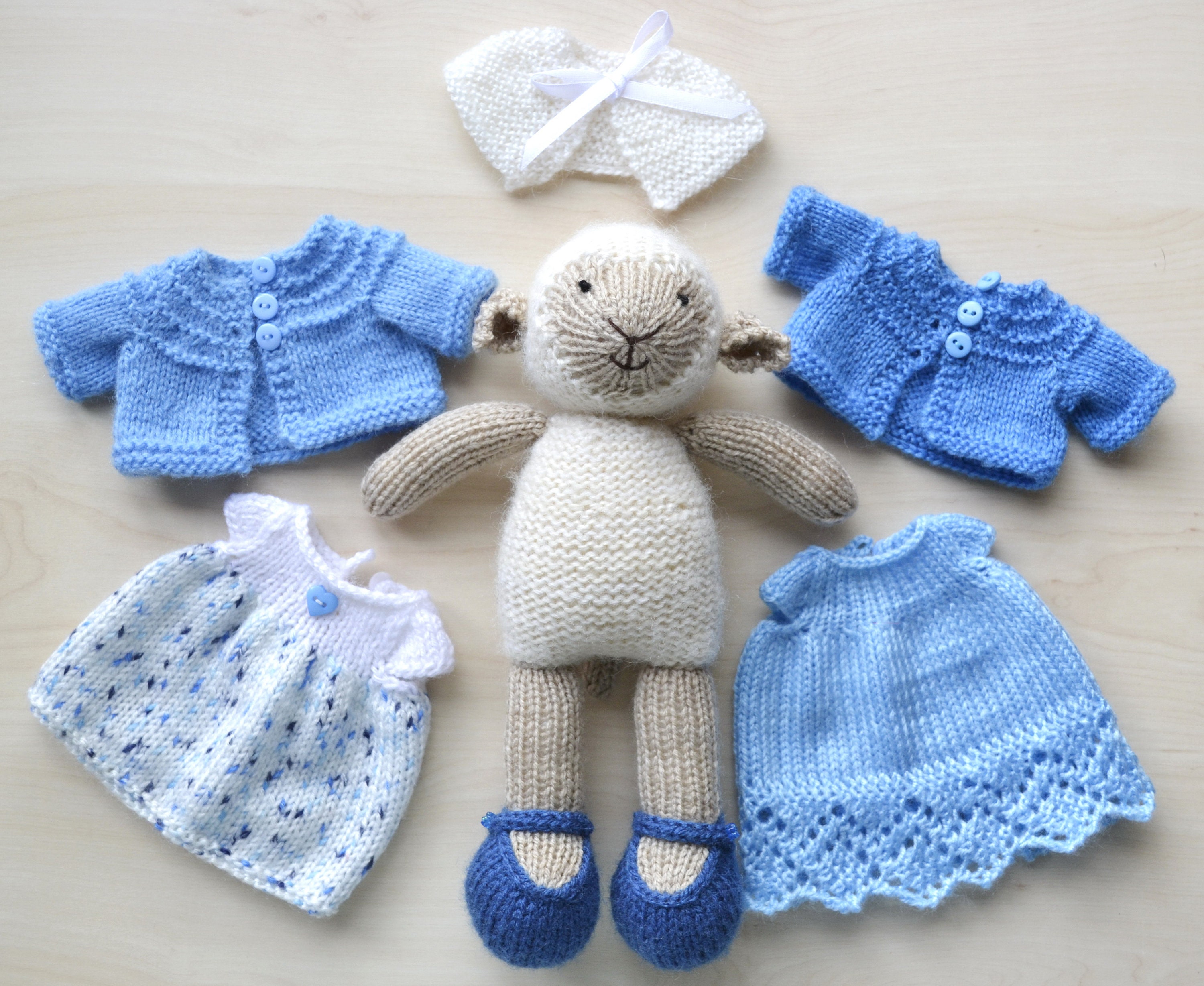 Knitted Sheep with Outfit Hand Knit Sheep Girl Set Soft Toy | Etsy