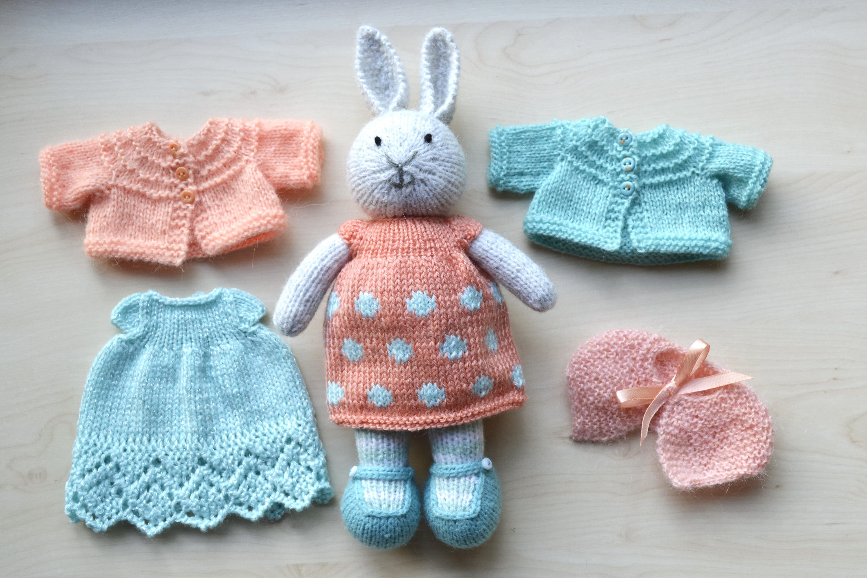 Knitted Bunny with Outfit Hand Knit Bunny Girl Set Soft Toy | Etsy