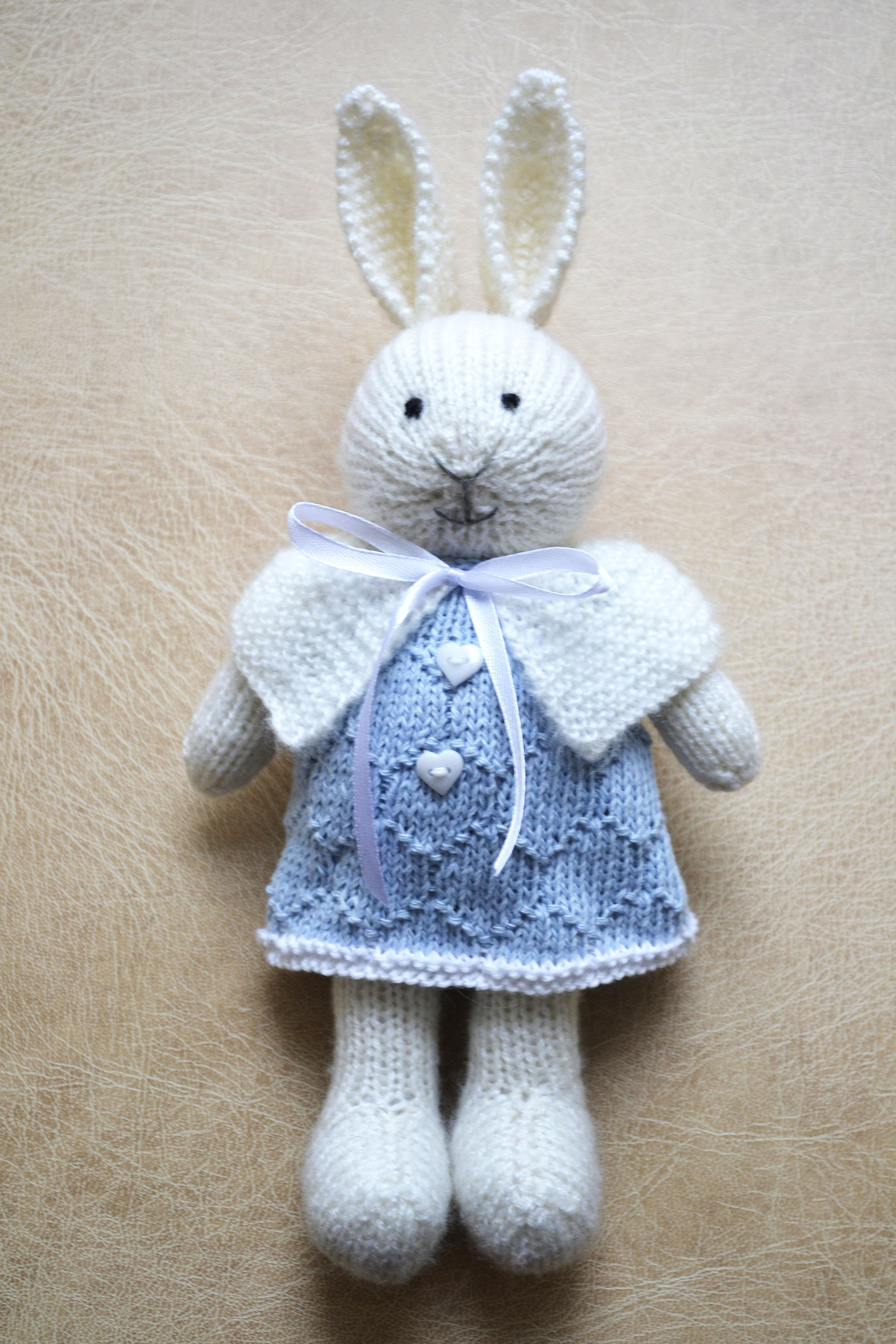 Hand Knit Bunny Girl Cute Knitted Little Bunny Doll Cotton | Etsy