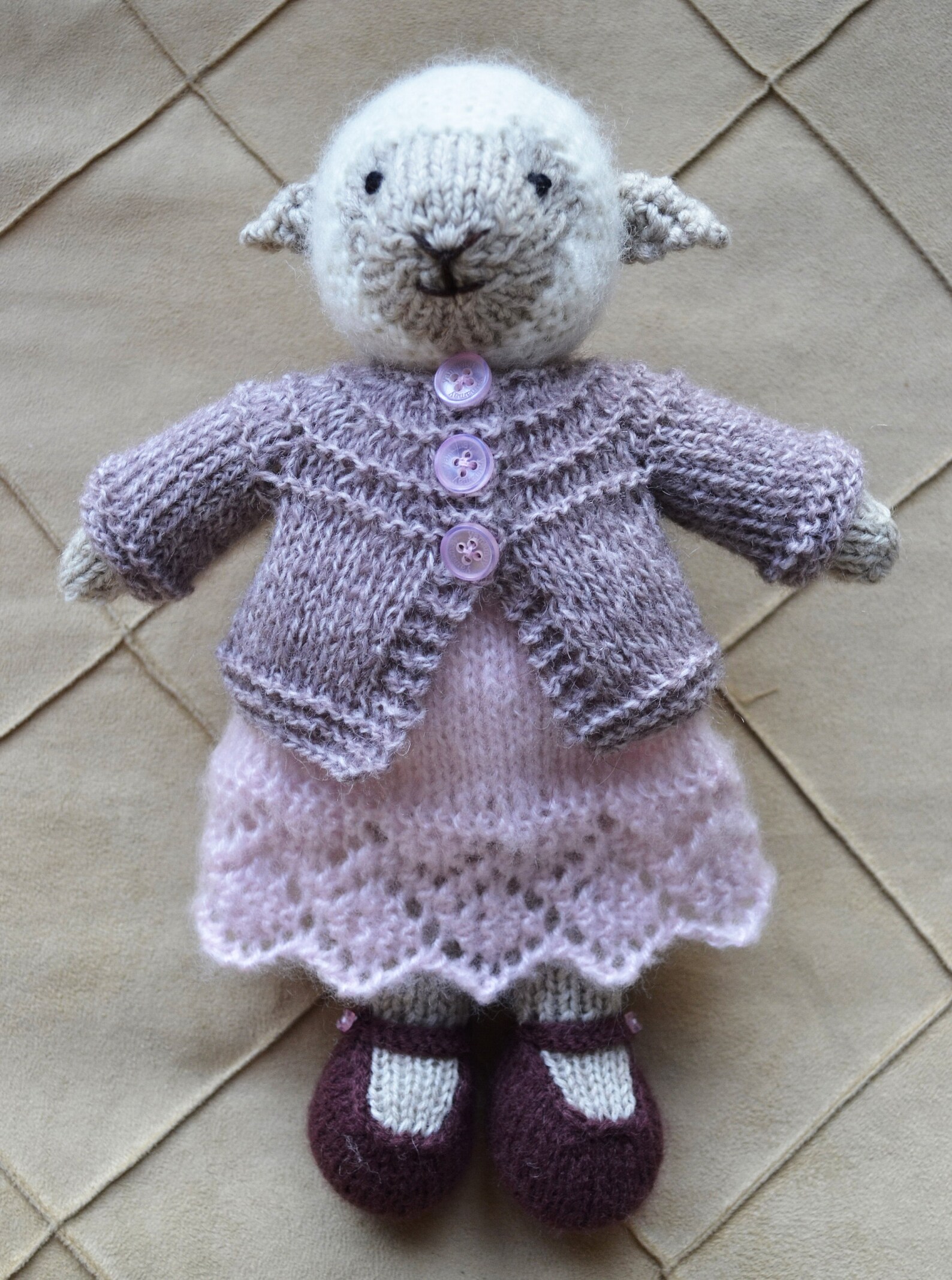 Hand Knit Sheep Doll Knitted Toy Cute Sheep Girl Soft with | Etsy