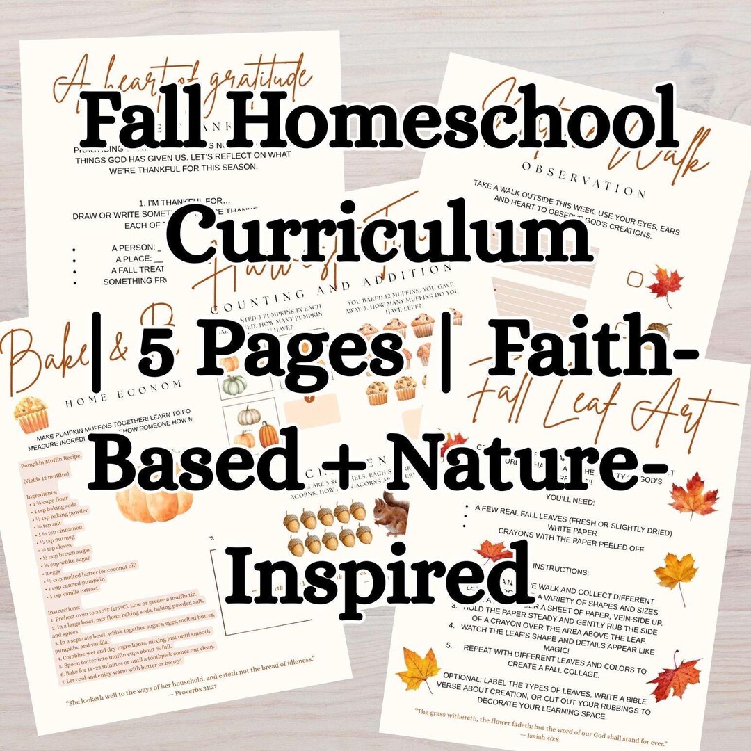 Fall Homeschool Curriculum Christian Nature Study Morning Basket Pre-k ...