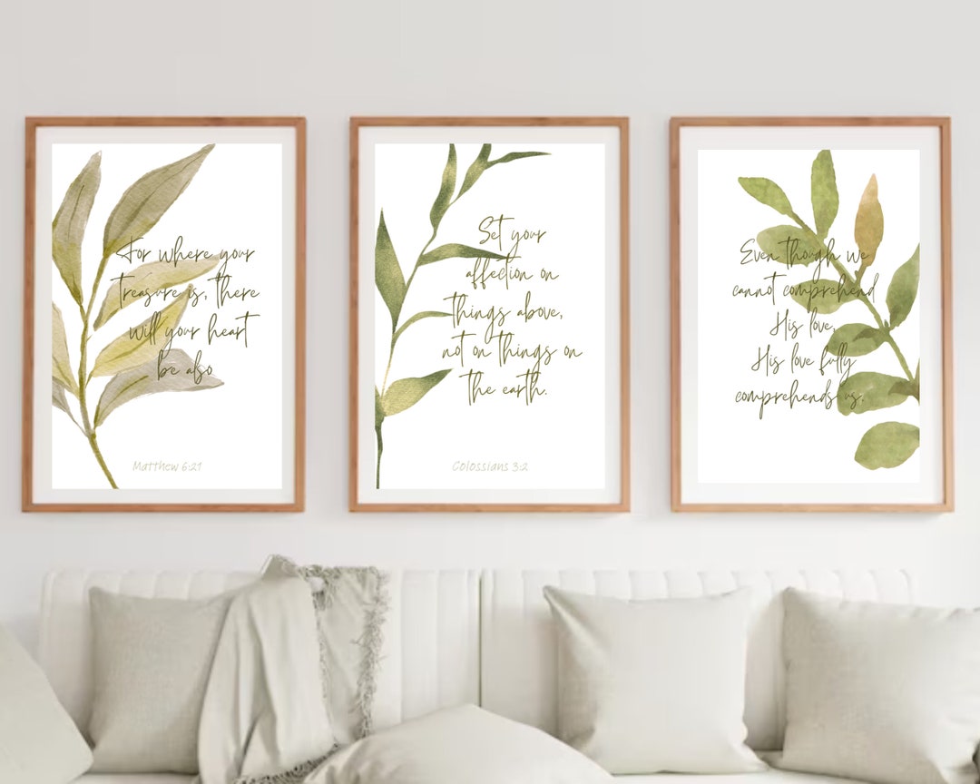 Christian Wall Art Printable Set Scripture Bible Verse Prints ...