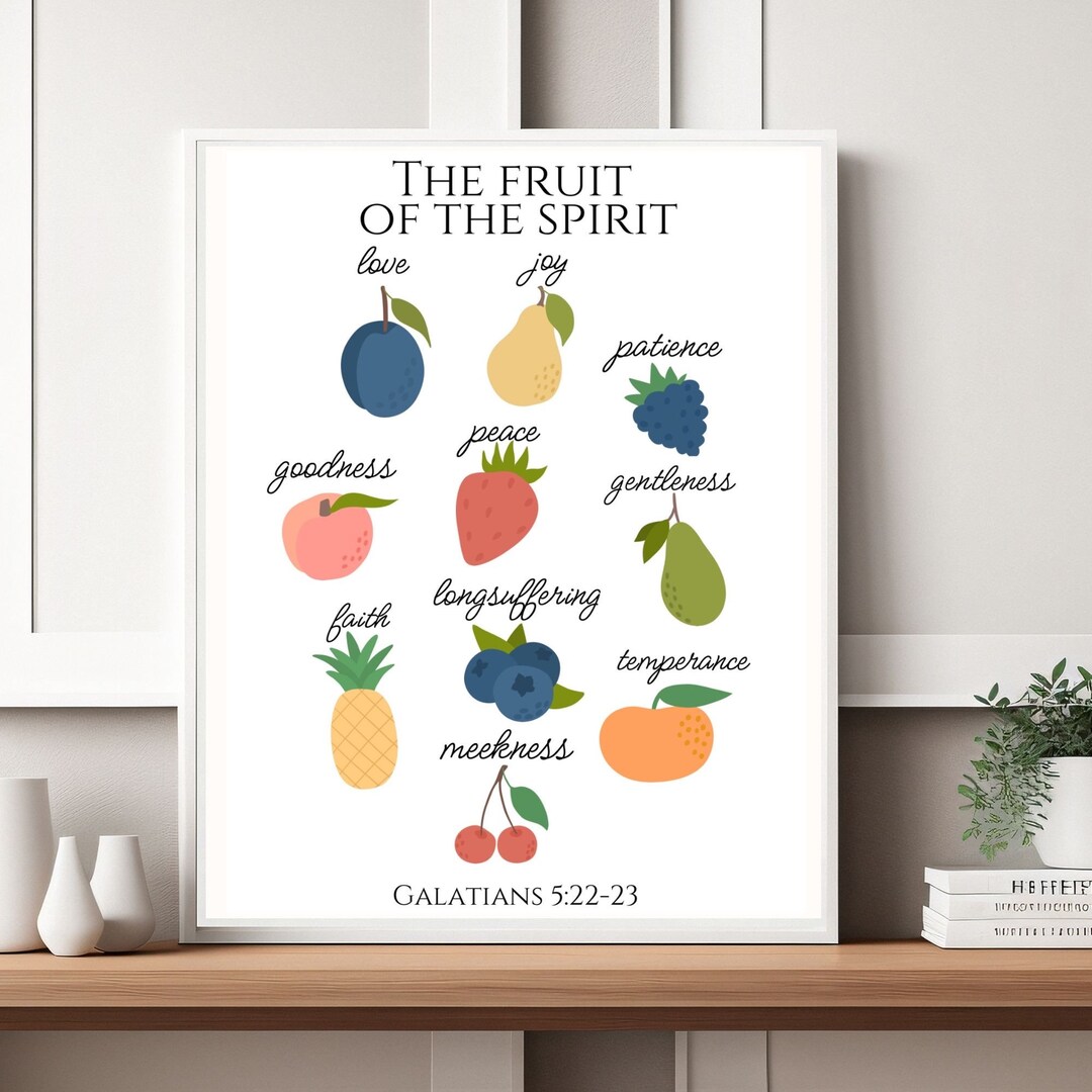 Christian Wall Art Fruit of the Spirit Print Colorful Fruit Printable ...