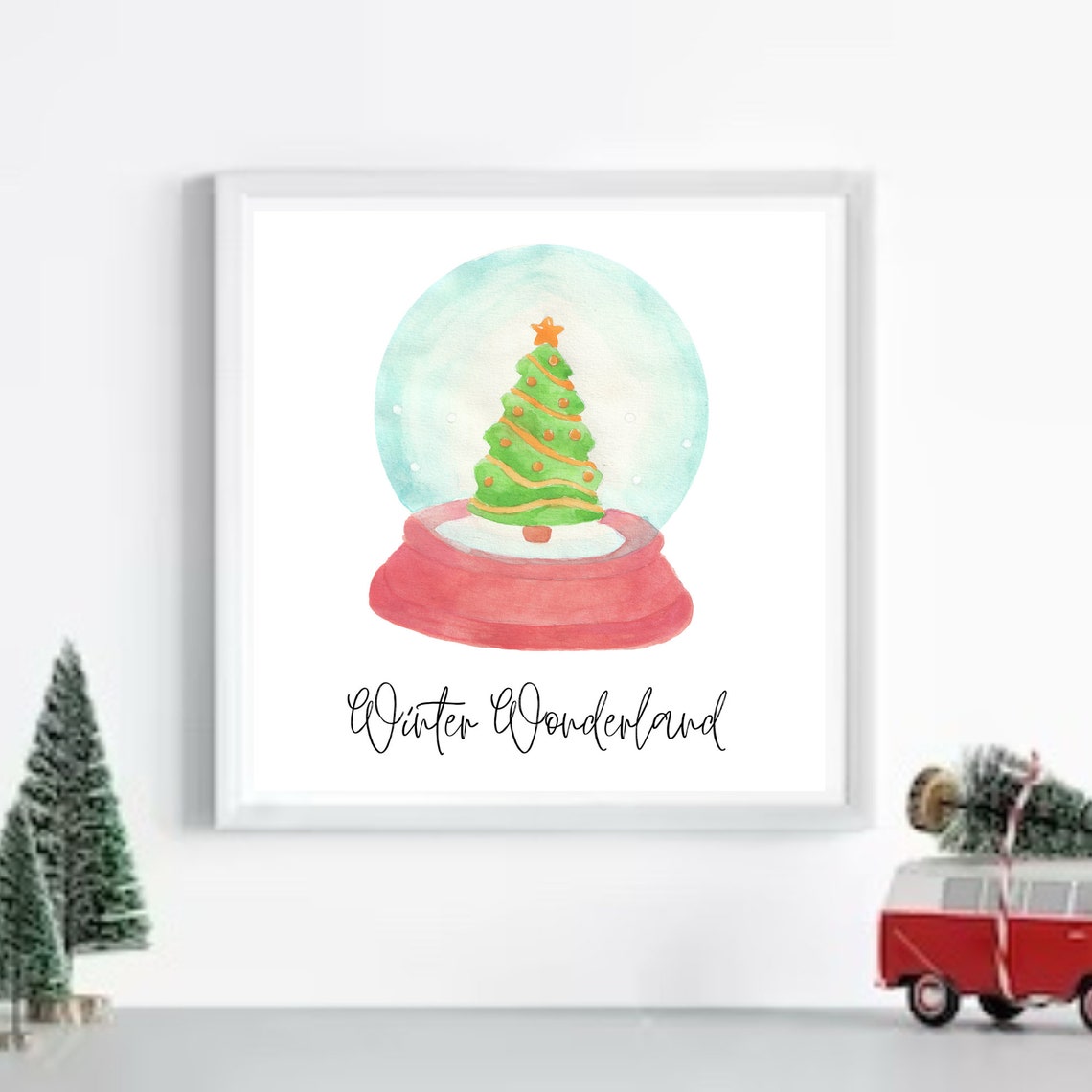 Winter Wonderland Printable, Christmas Snow Globe, Wall Art Christmas ...