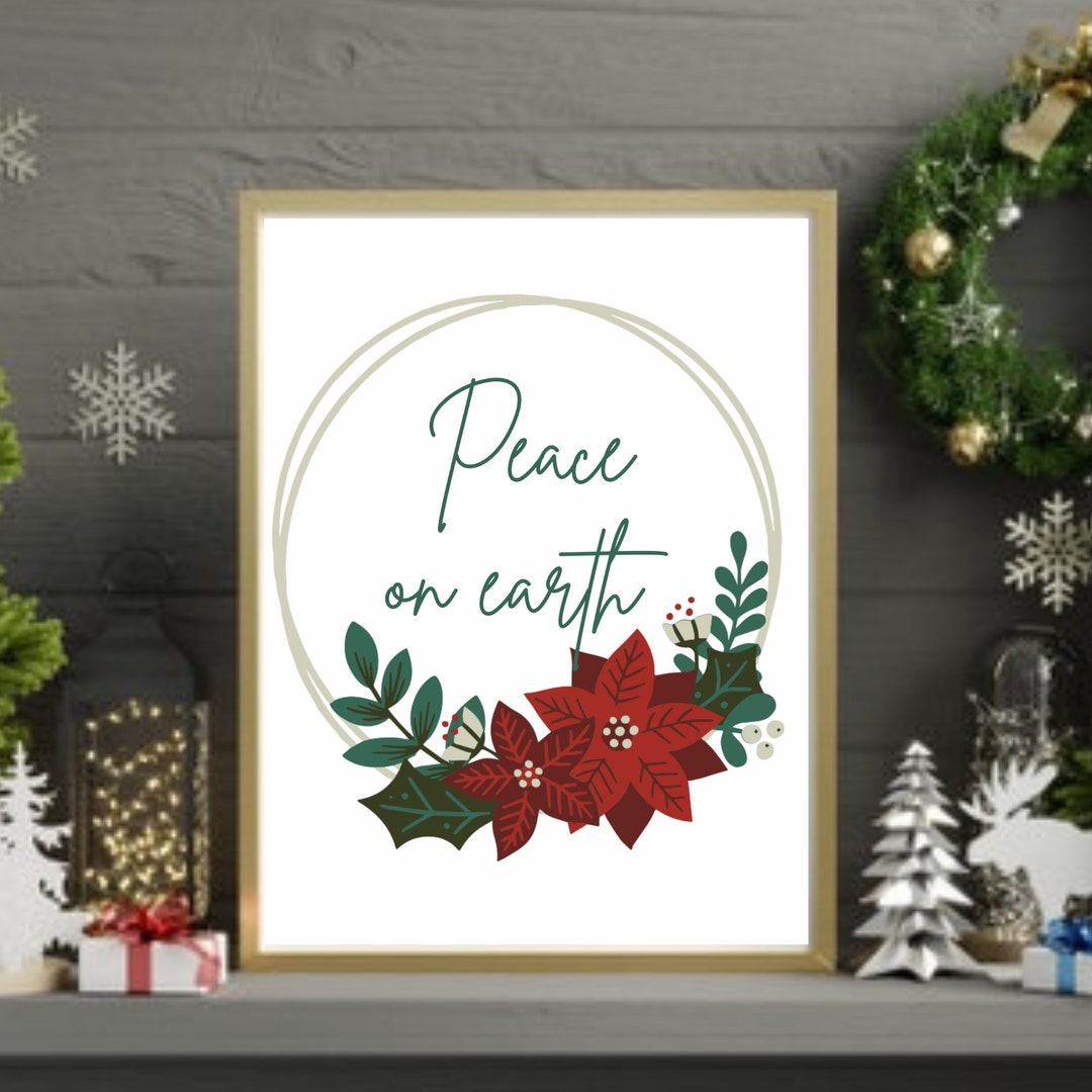 Peace on Earth, Christmas Printable, Digital Download, Christmas ...