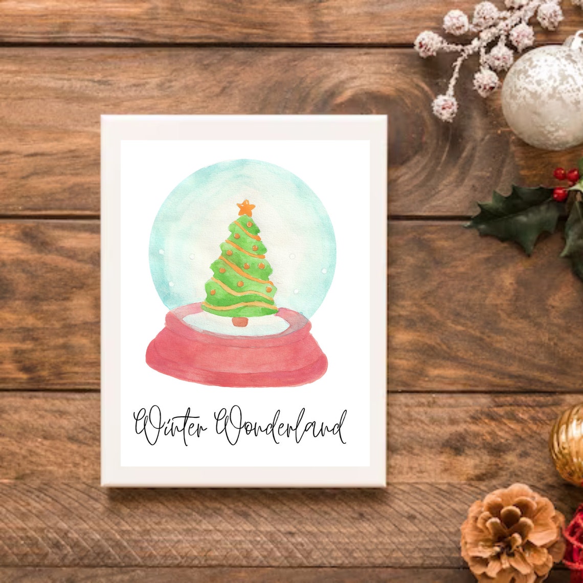 Winter Wonderland Printable, Christmas Snow Globe, Wall Art Christmas ...