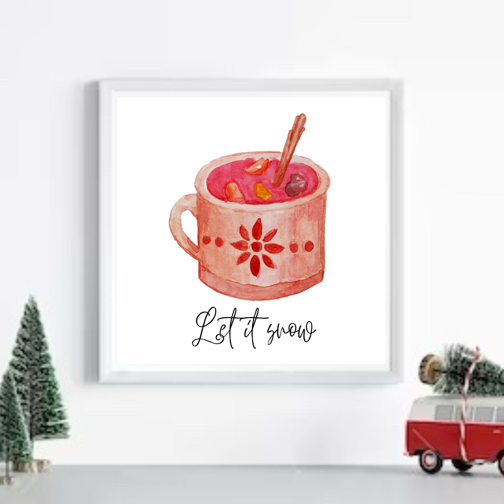 Let It Snow Printable Art. Christmas Wall Art. Holiday Decor. Christmas ...